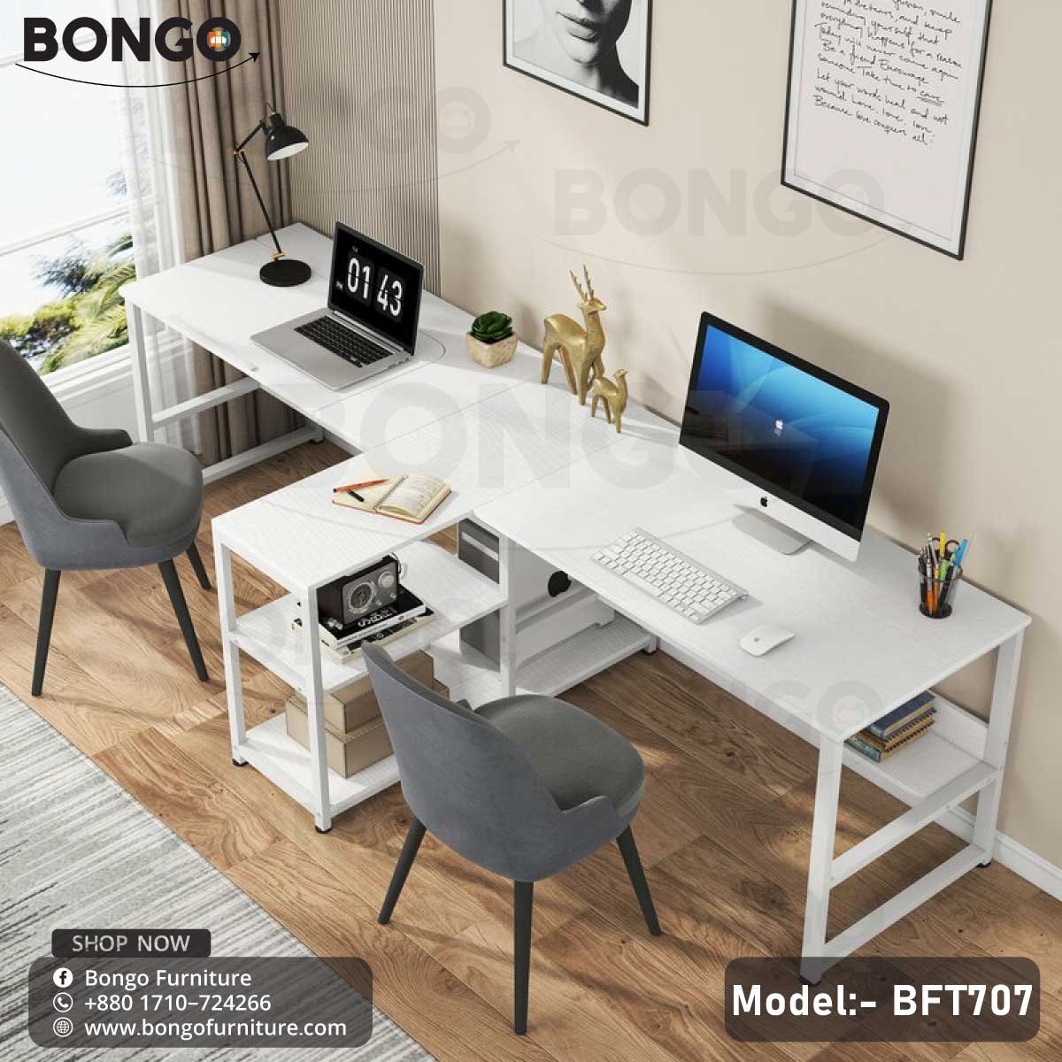 Jet Working Desk BFT707 – Ergonomic Office Workstation Desk - Glamscape